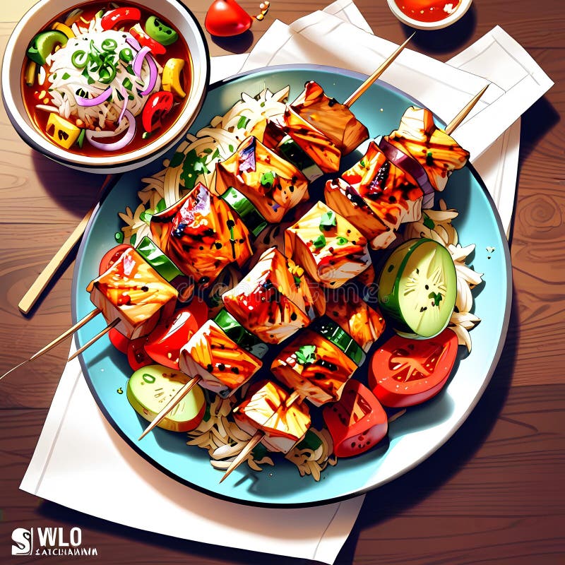 Anime Grilled Chicken: the Perfect Blend of Flavor and Fun Stock ...