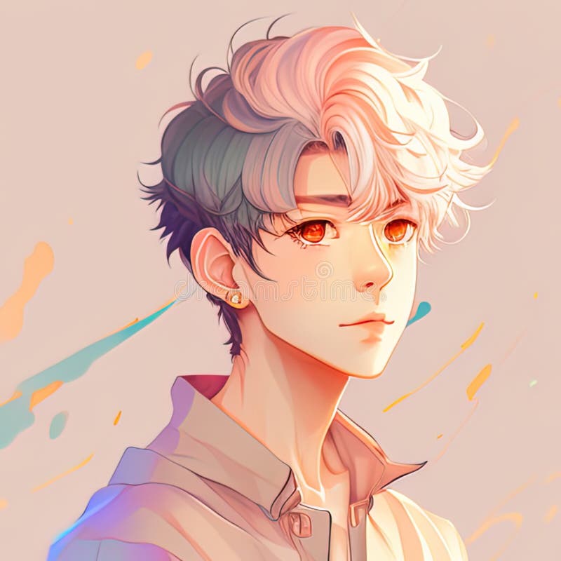 Anime Boy Avatar Ai Generative Art Stock Illustration - Illustration of ...