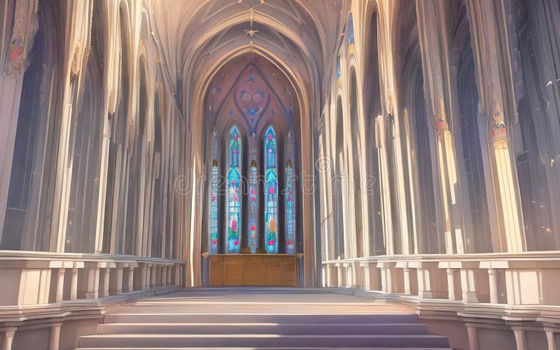 Anime Cathedral, Church, Generative Ai Stock Illustration ...