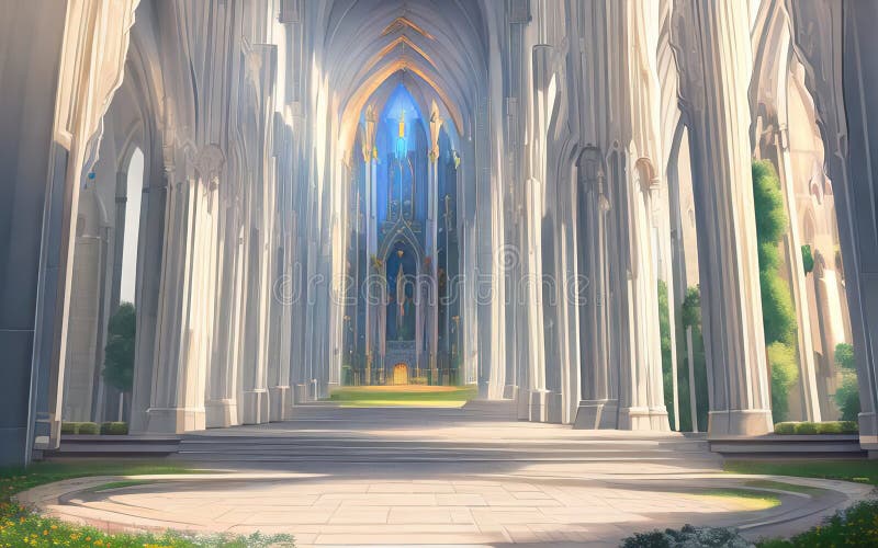 Anime Cathedral, Church, Generative Ai Stock Illustration ...