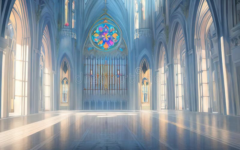 Anime Cathedral, Church, Generative Ai Stock Illustration ...