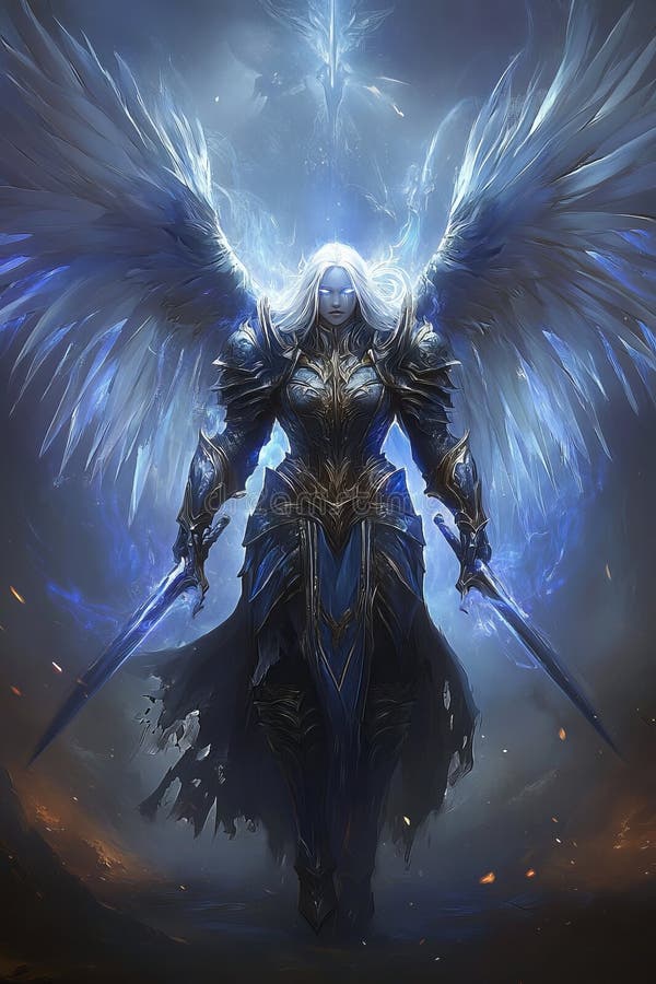 Anime Character with Angel Wings Stock Illustration Stock Image - Image ...