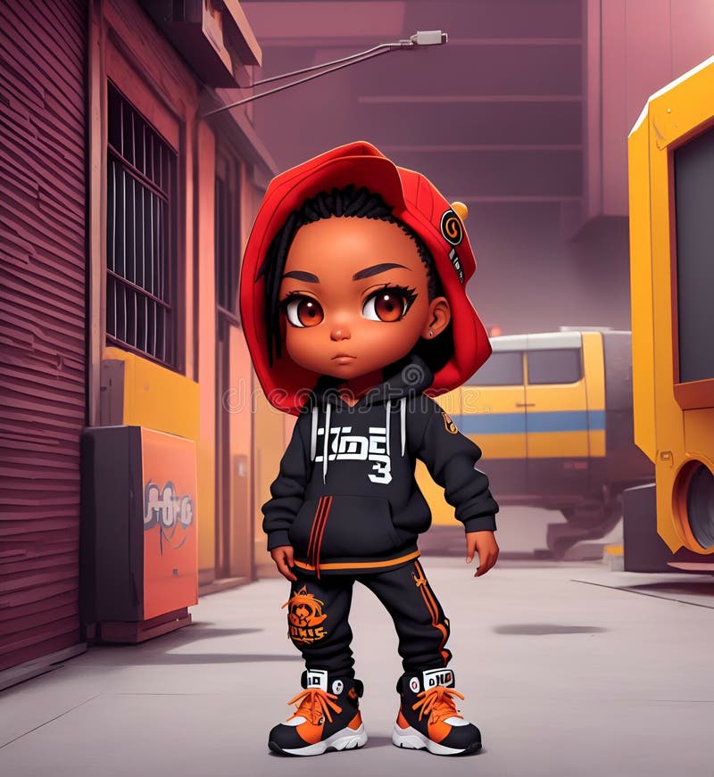 Anime Character, 3d , Hip Hop Style, AI Generated Stock Illustration ...