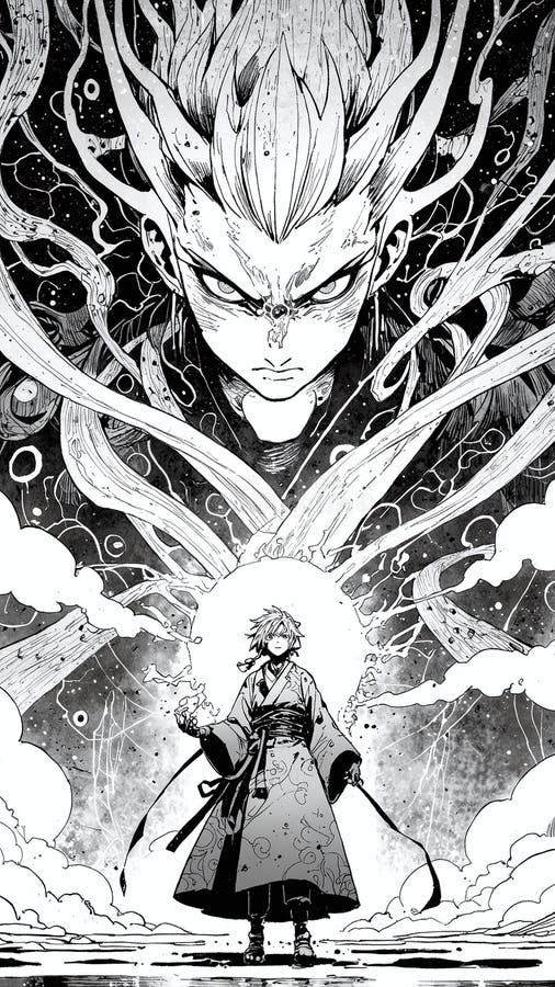 Anime Character Surrounded by Magical Energy, Summoning a Fantastical ...