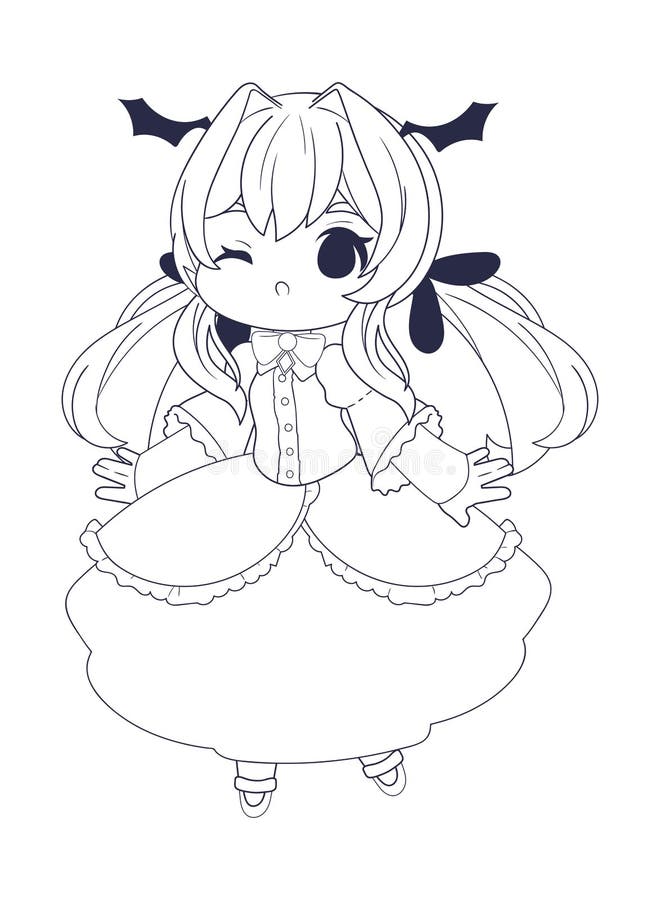 Anime chibi female stock vector. Illustration of chibi - 255501577