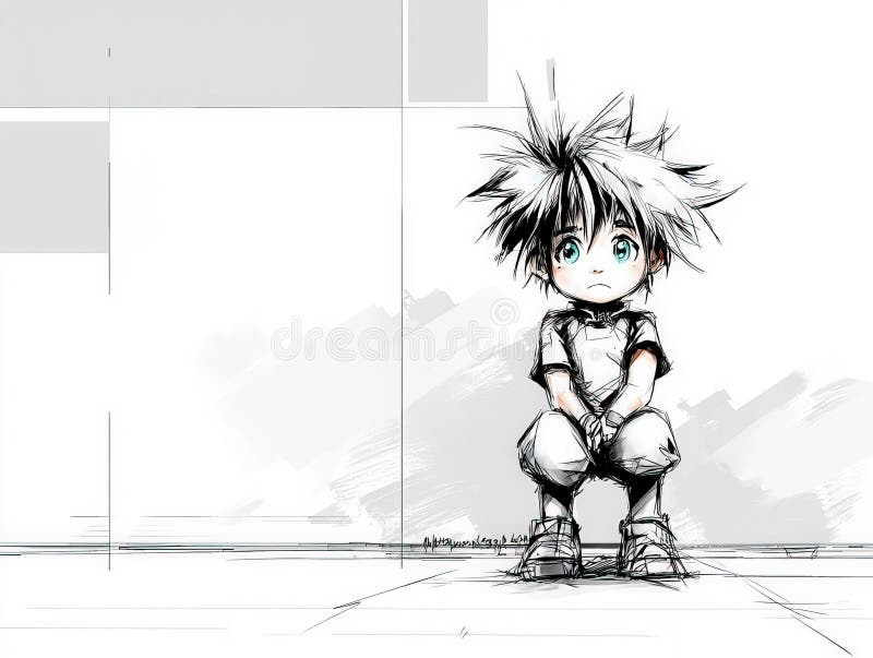 Anime Chibi Sketch: a Cute Representation of a Chibi-style Character ...