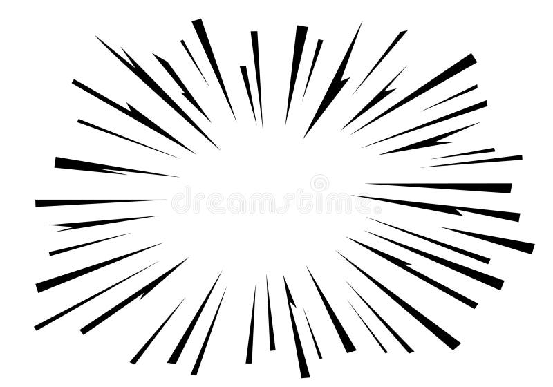 Anime Comic Lines Explosion. Vector Radial Explosion in Cartoon Anime ...