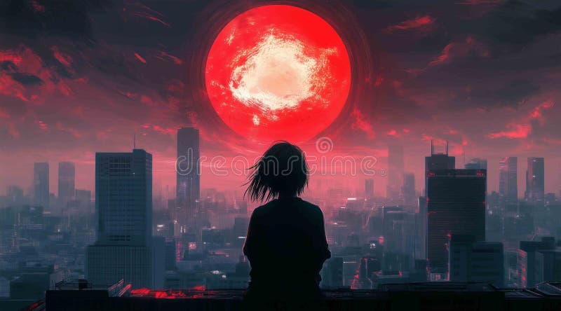 Anime Concept Sky Sunset Landscape Background Eclipse Ai Generated ...