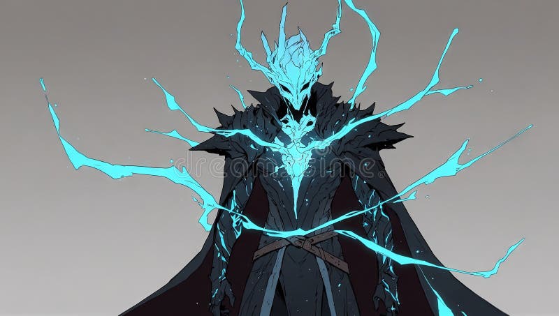 Anime of a Dark Character, a Human Ice Wizard, in a Cinematic Full ...