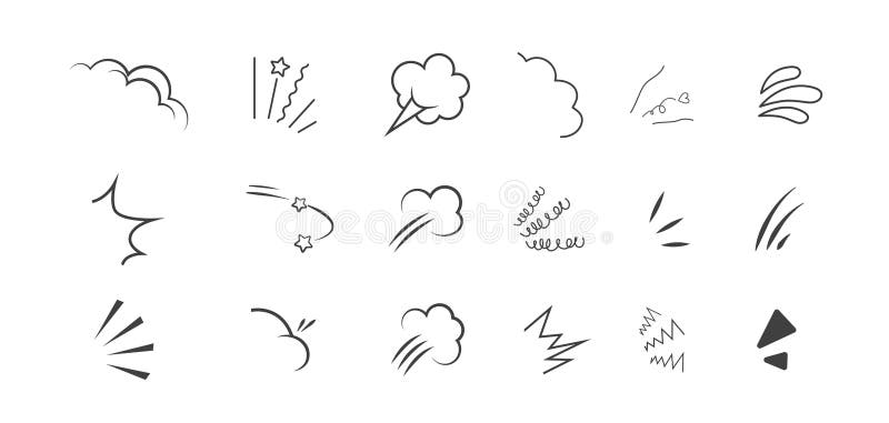 Anime Emotion Effect Icons. Manga Doodle Set. Comic Emotion Symbols ...