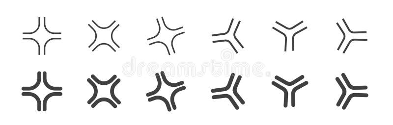 Anime Emotion Effect Set. Simple Anger Mark. Hand Drawn Doodle ...