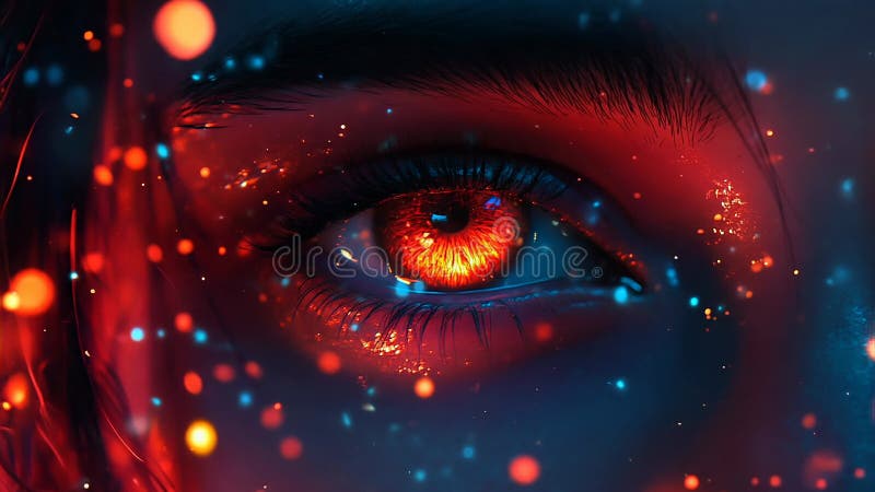 Anime Eye with Fiery Glow and Dynamic Light Effects Stock Video - Video ...