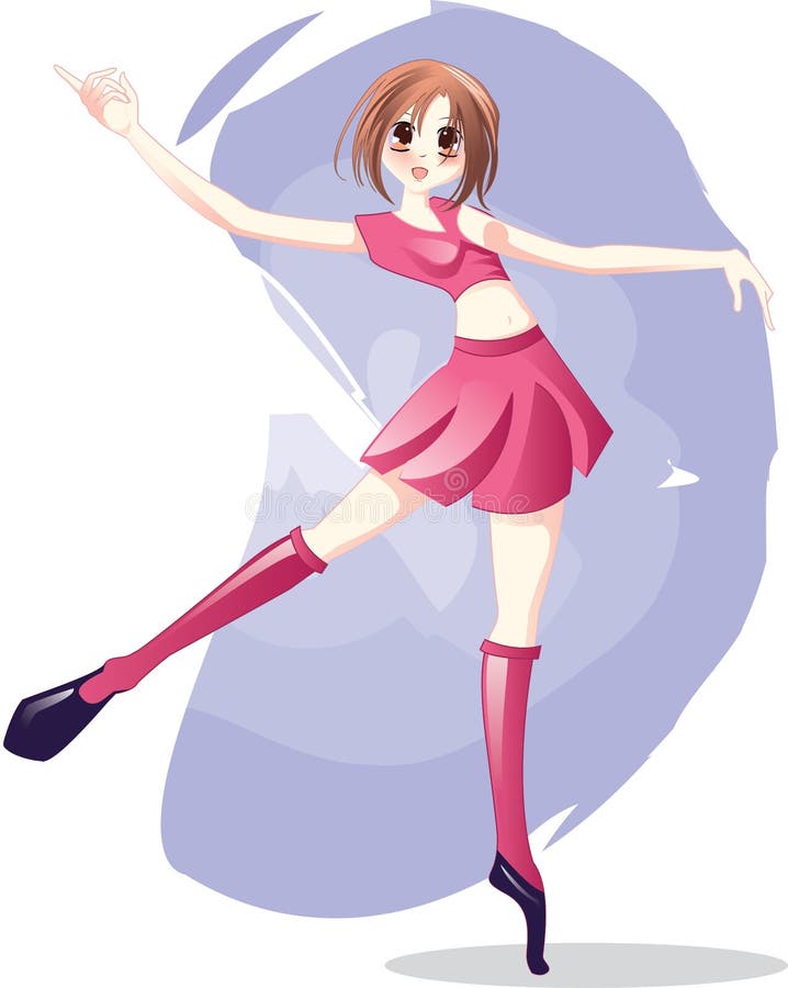 Anime Girl Ballet Dancing stock vector. Illustration of teen - 5911930