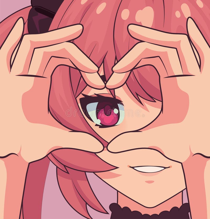 Anime girl face stock vector. Illustration of comic - 255502200