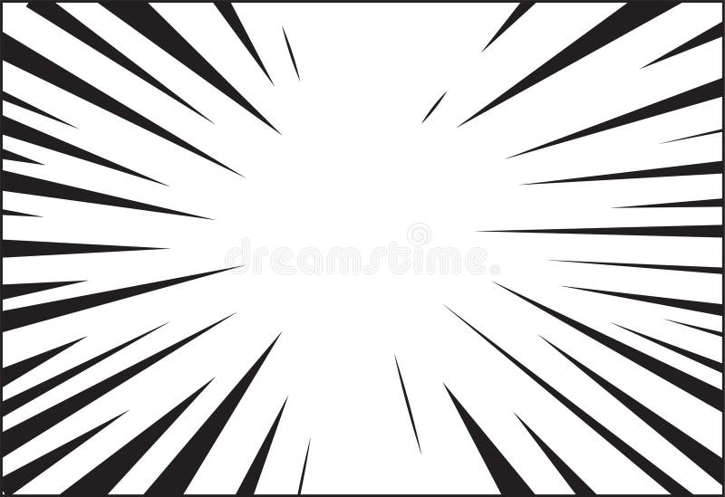 Anime and Manga Speed Action Lines Frame Stock Vector - Illustration of ...
