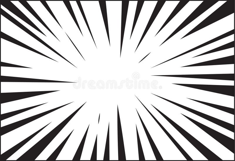 Anime and Manga Speed Action Lines Frame Stock Vector - Illustration of ...