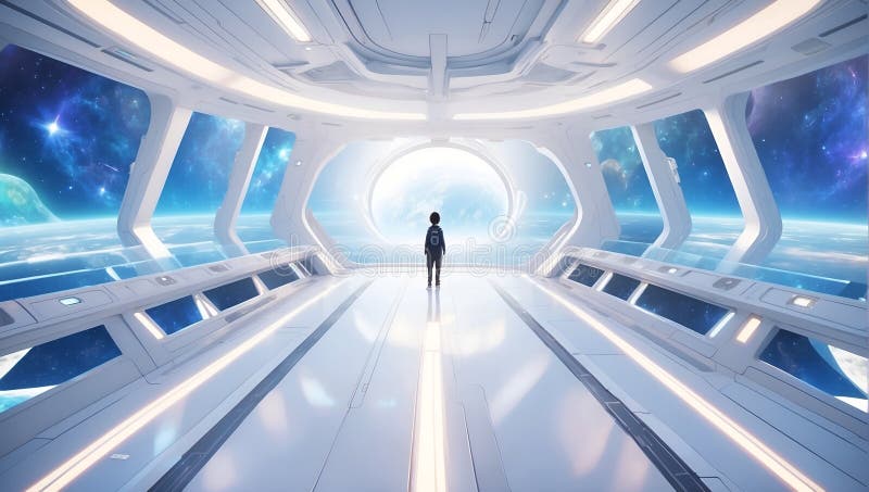 Anime Odyssey: Spaceship S Serene Hall. Generative Ai Stock ... Anime Odyssey: Spaceship S Serene Hall. Generative Ai Stock ...