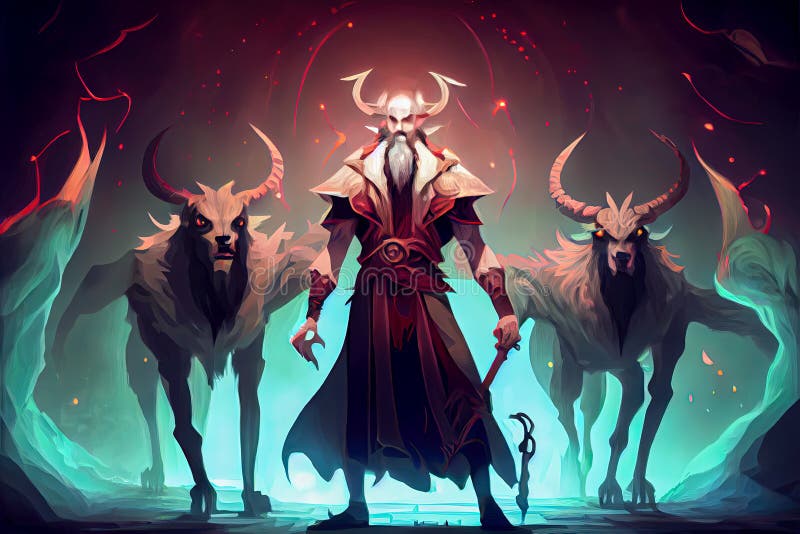 Anime Opposite. Evil Character with Bulls. Devil in the Flesh Stock ...