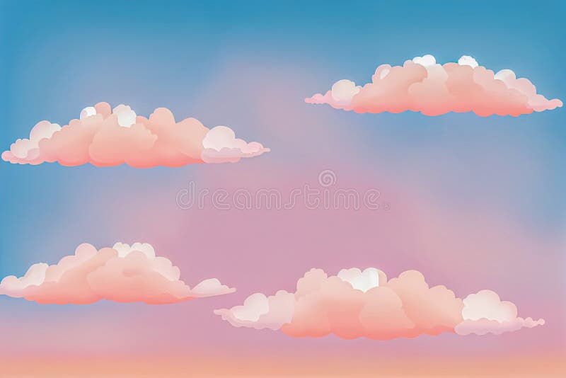 Anime Pink Sky with Clouds. Generative AI Stock Image - Image of ...