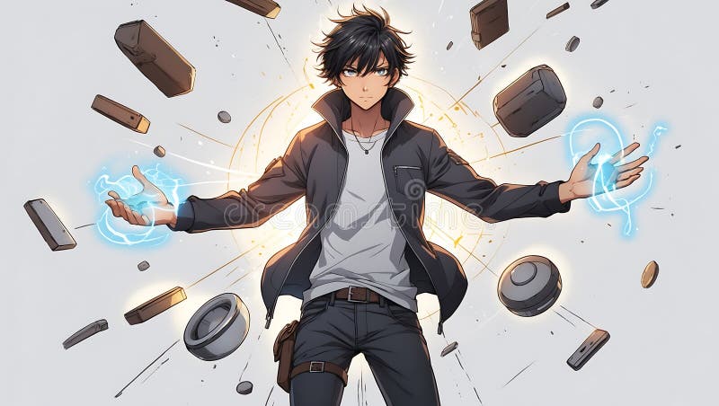 The Anime Protagonist: Master of Kinetic Energy Stock Illustration ...