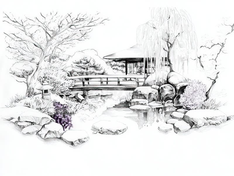 Anime Scene Sketch: an Illustration Capturing a Scene from an Anime ...