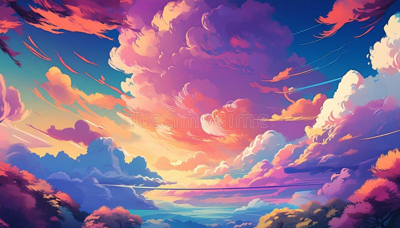Anime Clouds Stock Illustrations – 8,942 Anime Clouds Stock ...