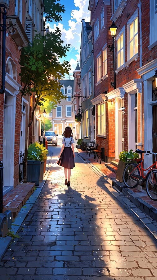 Anime Street in Netherlands Anime Style Highquality for Wallpa Ai ...