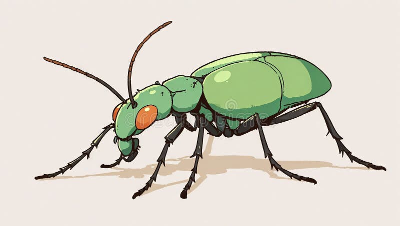 Anime Style Illustration of an Insect Character, Resembling a Beetle or ...