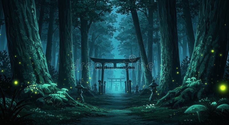 Anime with path stock illustration. Illustration of background - 41358095