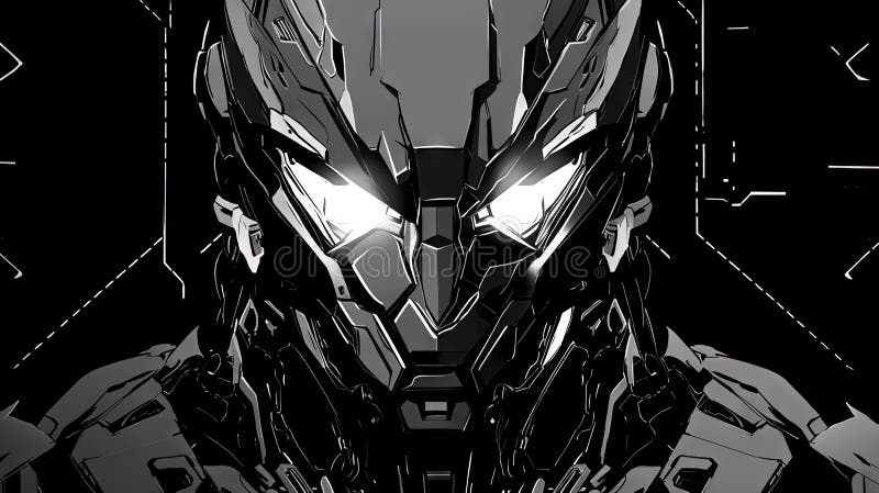 Anime Styled Cyborg or Mecha Robot in Vintage 90s or 00s Techno Style ...