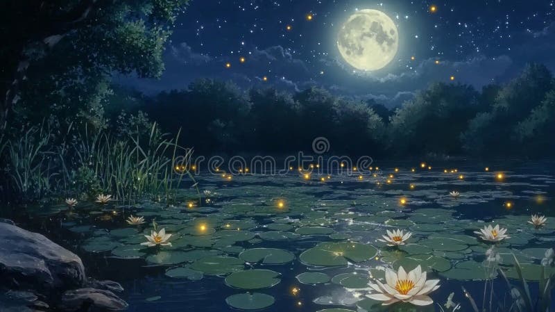 Anime theme for background stock photo. Image of lotus - 340769388