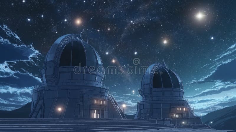 Anime theme for wallpaper stock image. Image of observatory - 341552945
