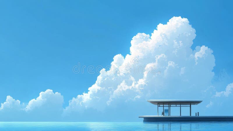 Anime Wallpaper Featuring a Bus Terminal Located on a Beach with a ...