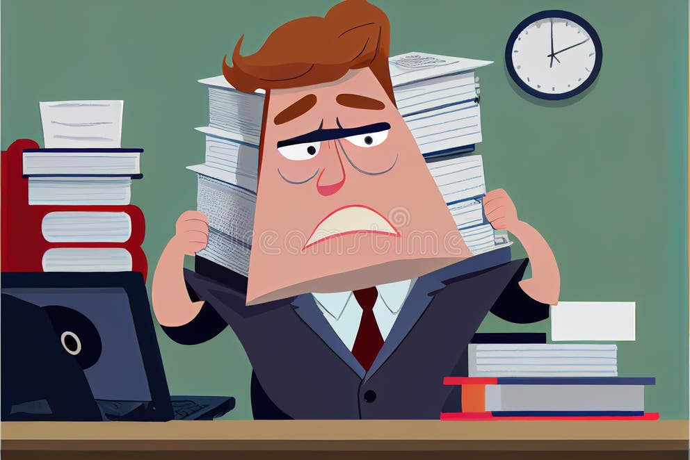 Anime Worker and Evil Boss. Generative AI Stock Illustration ...