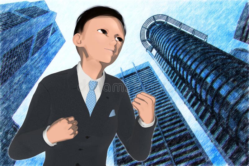 Anime young executive stock illustration. Illustration of recruitment ...