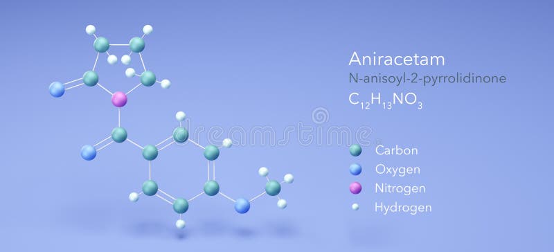 Aniracetam Molecule, Molecular Structures, Ampamet Medication, 3d Model ...