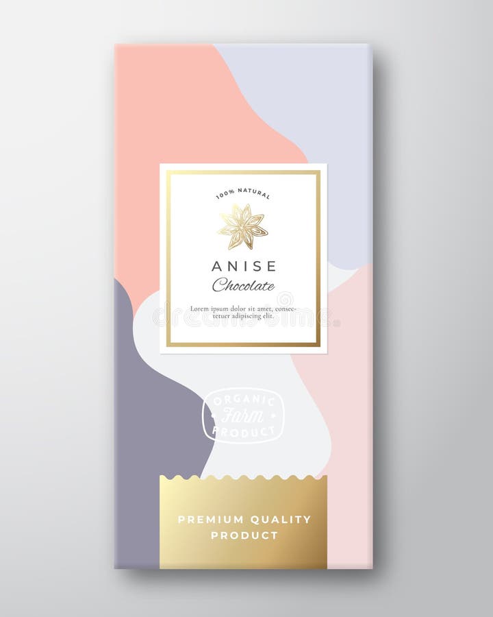 Anise Chocolate Label. Abstract Vector Packaging Design Layout with ...