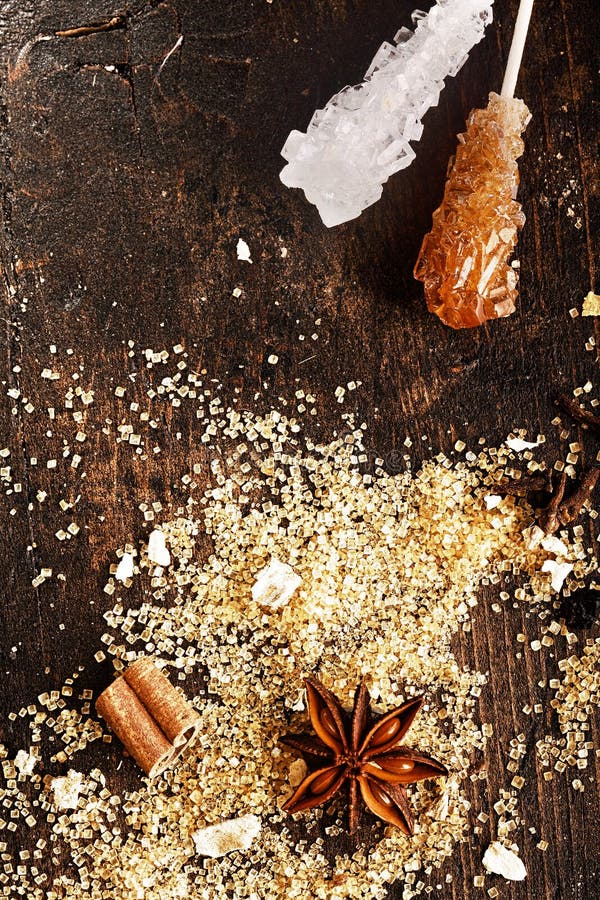 Anise on Granules on Wooden Table Stock Image - Image of food ...
