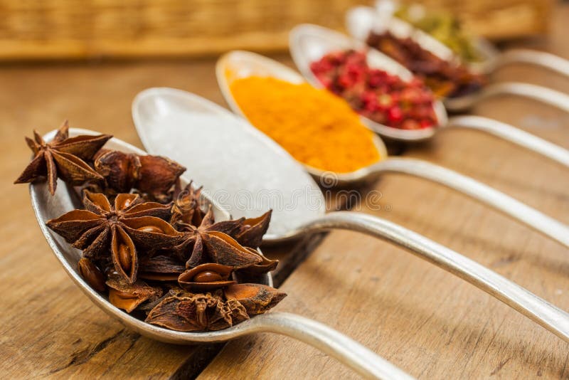 Anise inside the spoon stock photo. Image of salt, cranberries - 61881632