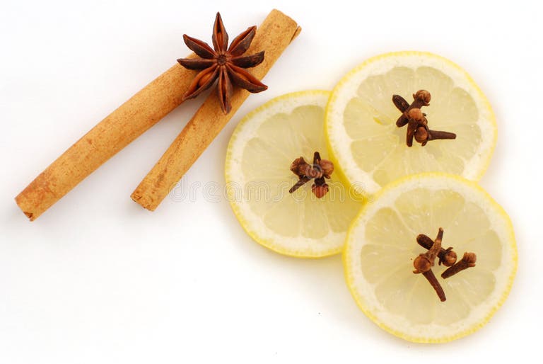 Anise Star, Cinnamon and Lemon Stock Photo - Image of health, seeds ...