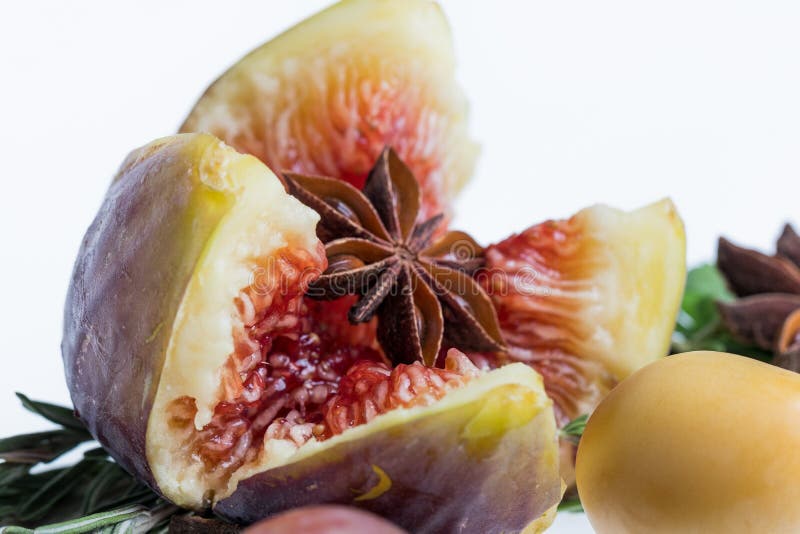 Anise Star in Heart of Fig and Date Fruit Stock Photo - Image of erotic ...