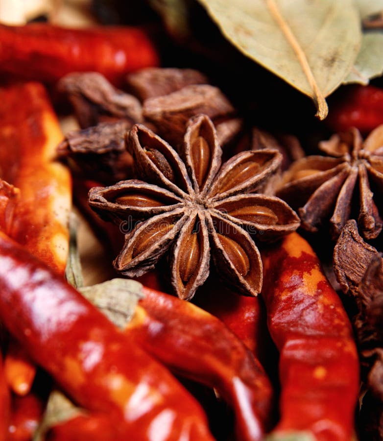 Anise star with peppers stock photo. Image of star, details - 28701822