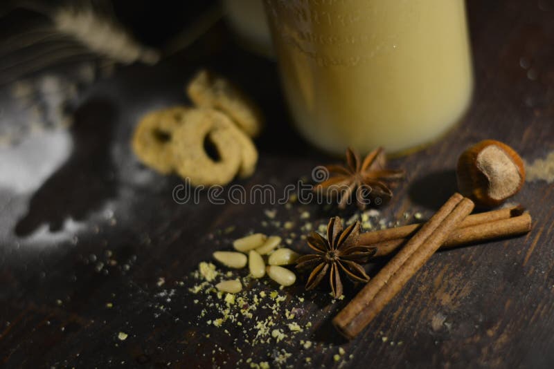 Anise Star Shape with Pear Juice Stock Image - Image of macro, coffee ...