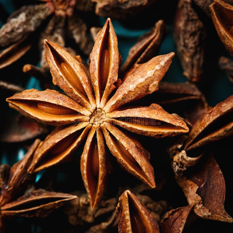 Anise Star Spice Extreme Close-up Stock Image - Image of macro, heap ...
