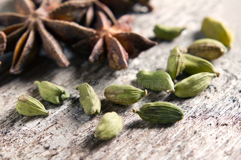 Anise stars and cardamom stock image. Image of detail - 25535991