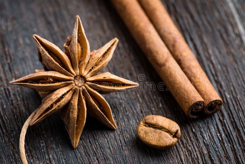 Anise on wooden table stock image. Image of healthy, flavor - 69210227