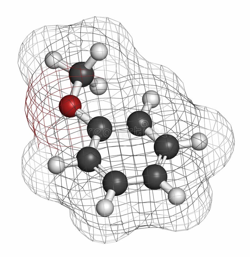Anisole Chemical Molecule. Used in Fragrances and As Chemical Precursor ...