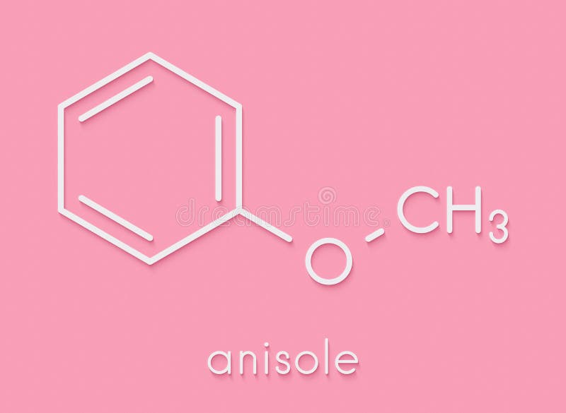 Anisole Chemical Molecule. Used in Fragrances and As Chemical Precursor ...