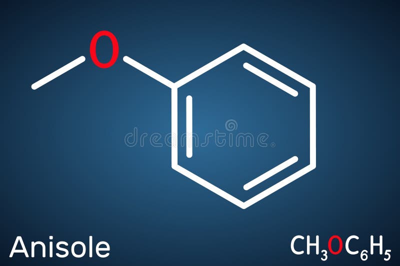 Anisole Chemical Molecule. Used in Fragrances and As Chemical Precursor ...