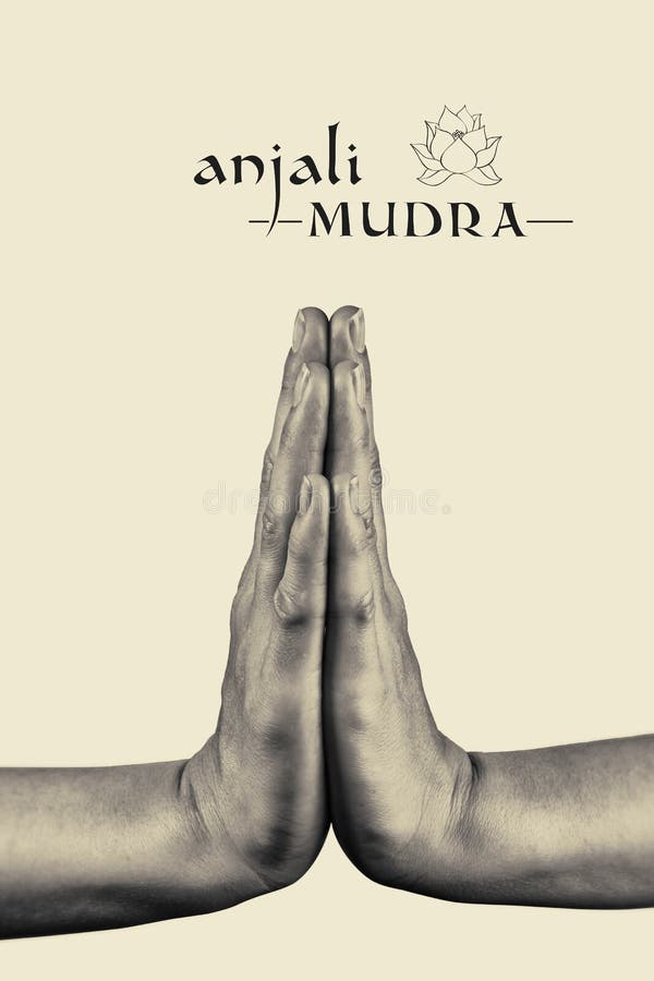 Yogic Hand Position Namaste Anjali Mudra on White Stock Photo - Image ...
